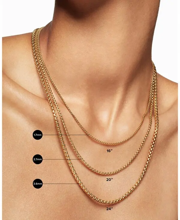 David Yurman 18k Yellow Small Box Chain - Gold