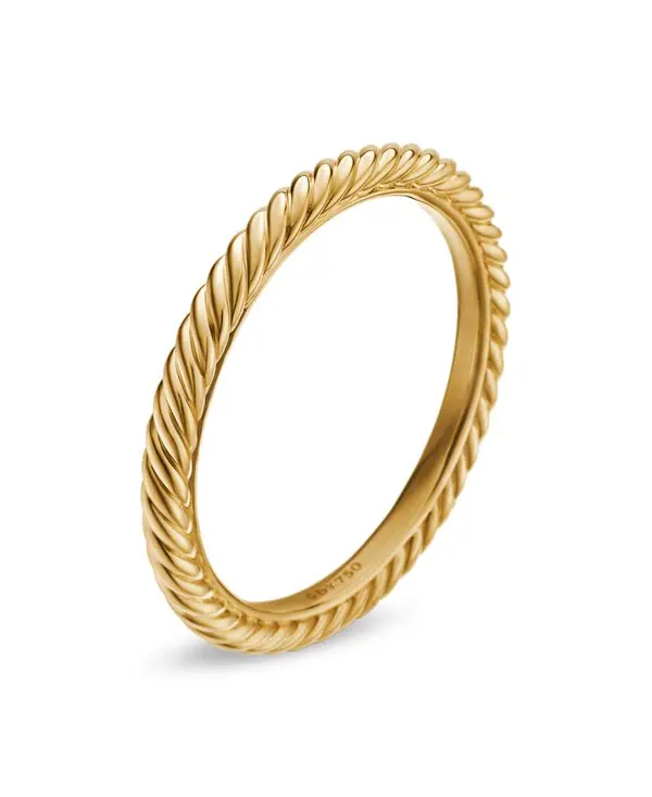 David Yurman Cable Classics Band Ring In 18k - Gold
