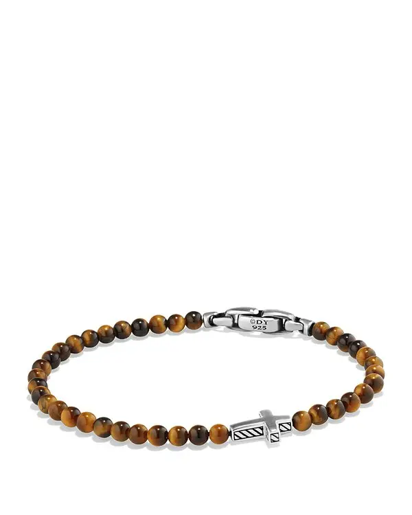 David Yurman Spiritual Beads Cross Station Bracelet - Brown/silver