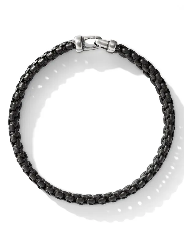 David Yurman Woven Box Chain Bracelet - Silver/black