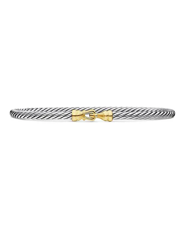 David Yurman Cable Collectibles Buckle Bangle - Silver/yellow Gold