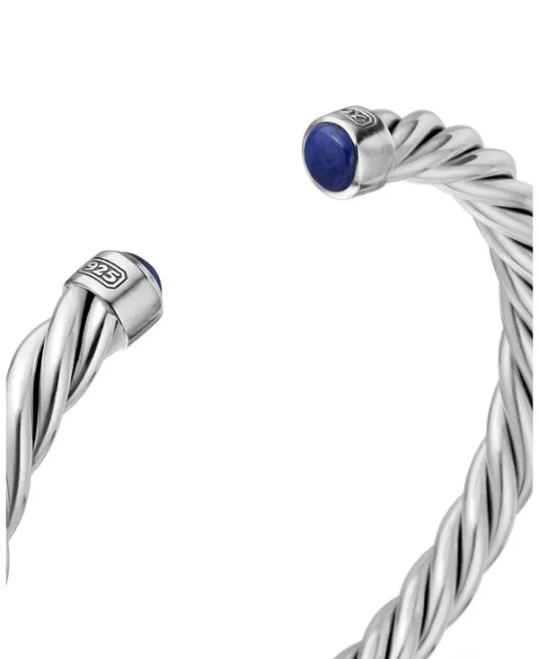David Yurman Cable Classic Cuff Bracelet With - Lapis Lazuli