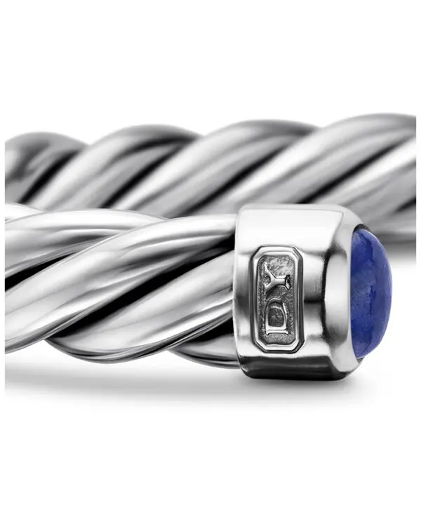 David Yurman Cable Classic Cuff Bracelet With - Lapis Lazuli