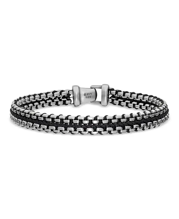David Yurman Woven Box Chain Bracelet - Black/silver