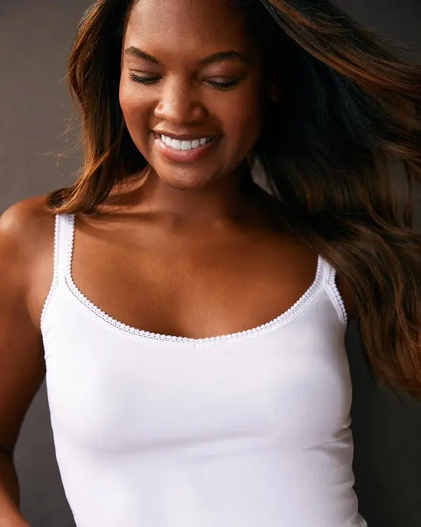 ON GOSSAMER Cabana Cotton Blend Camisole - White