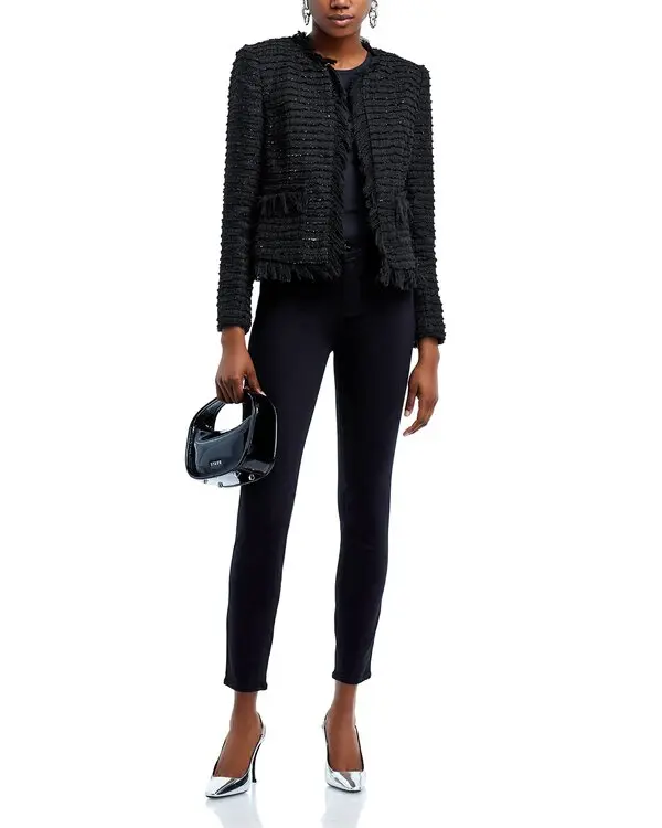 Paige Hoxton High-rise Ankle Skinny Jeans - Black Shadow