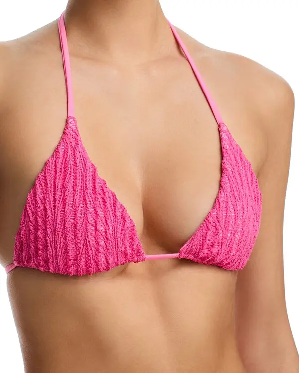 Peixoto Benji Triangle Bikini Top - Pink Weave