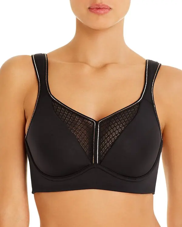 Simone Perele Harmony High Impact Mesh Trim Sports Bra - Black