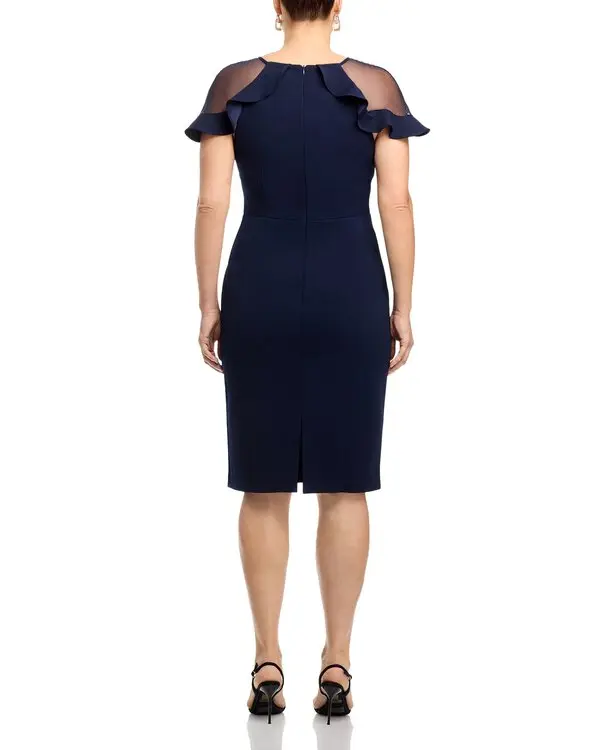 green emerald velvet dress Eliza J Embroidered Tulle Cocktail Dress, Blue / 10 main image 1