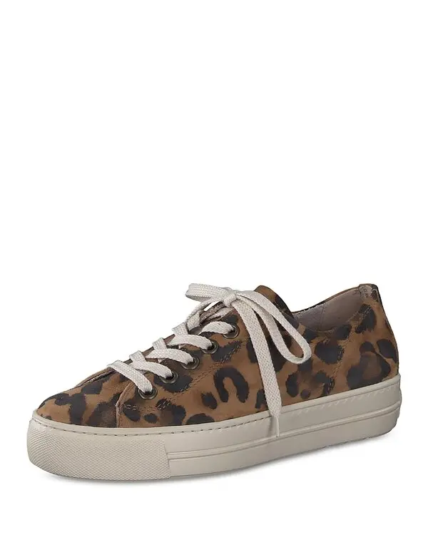 Paul Green Bixby Low Top Sneakers - Leopard White Combo