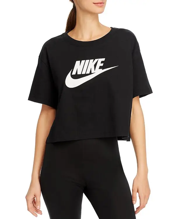 Nike Essential Cropped Logo Tee - Black