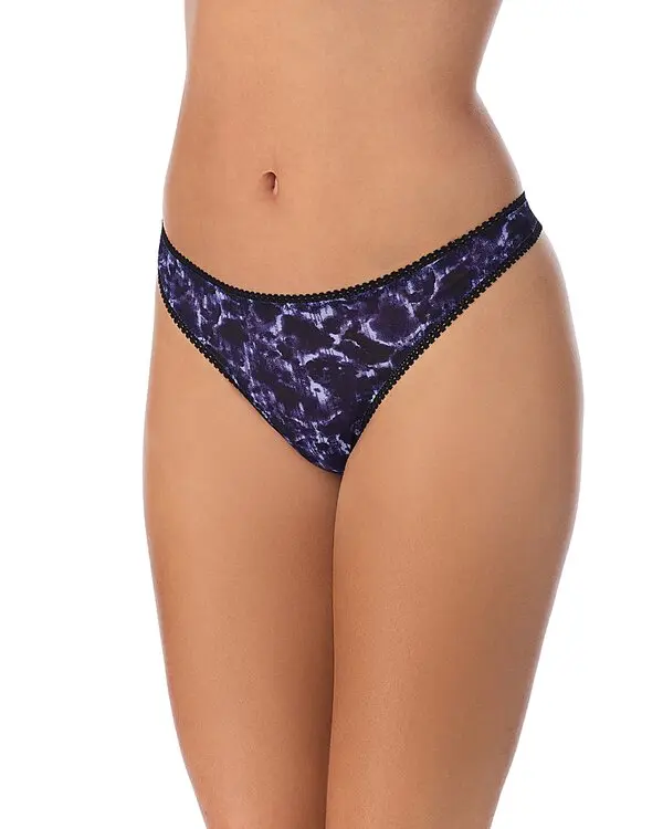 ON GOSSAMER Printed Hipster Thong - Marble Sea