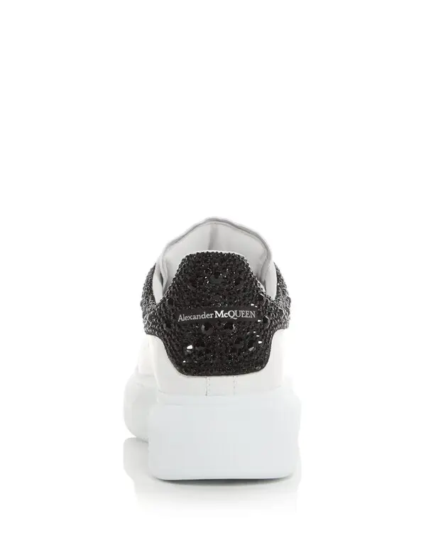 Alexander McQueen Oversized Sneakers With Crystal Embellished Heel - White/black