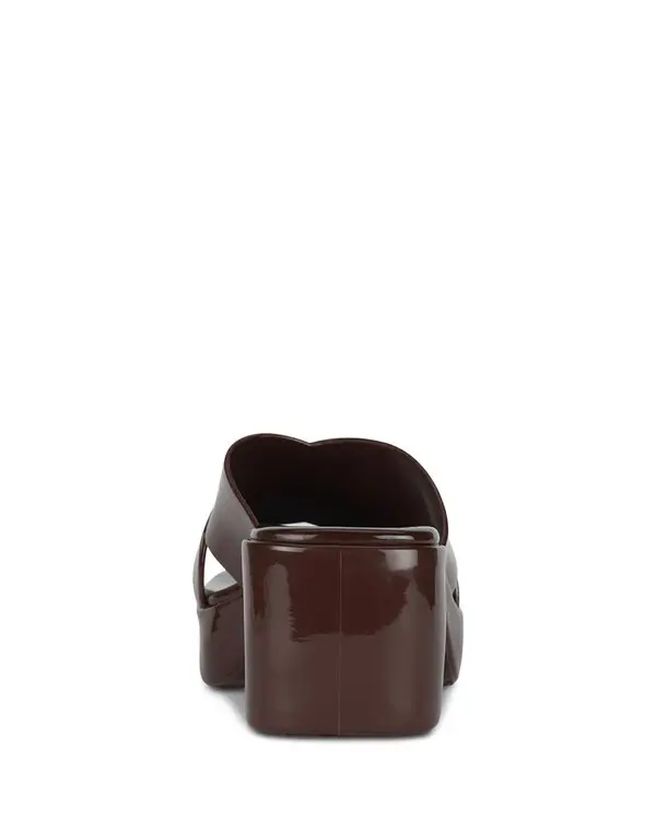 Jeffrey Campbell Platform High Heel Slide Sandals - Chocolate Shiny