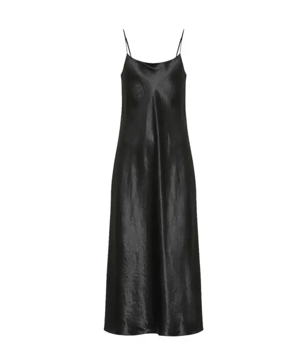 Vince Satin Slip Dress - Black