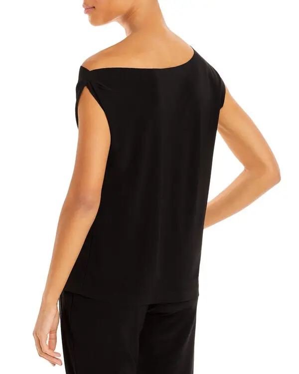 Norma Kamali Drop Shoulder Asymmetric Top - Black