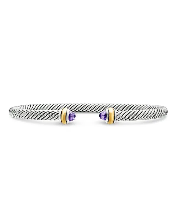 David Yurman Cable Cuff Bracelet With - Amethyst