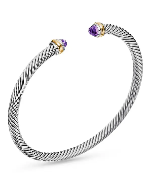 David Yurman Cable Cuff Bracelet With - Amethyst