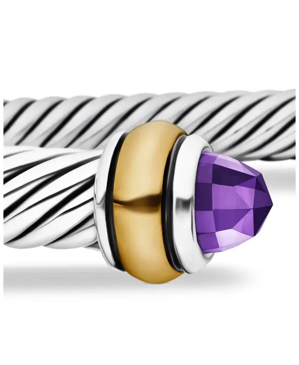 David Yurman Cable Cuff Bracelet With - Amethyst