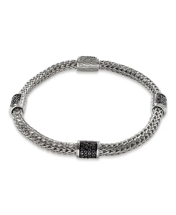 John Hardy Sterling Silver Icon Bracelet With Black Sapphires - Black/silver