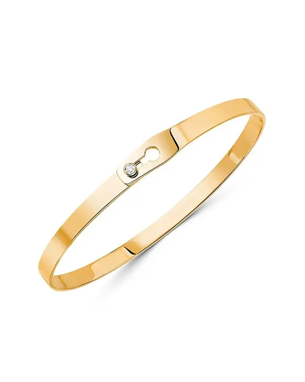 DINH VAN 18k Yellow Gold Serrure Diamond Bangle - White/gold