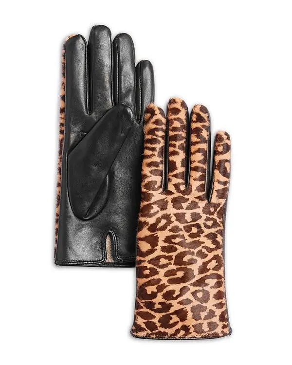 Bloomingdale'S Calf Hair Lined Gloves - Camel