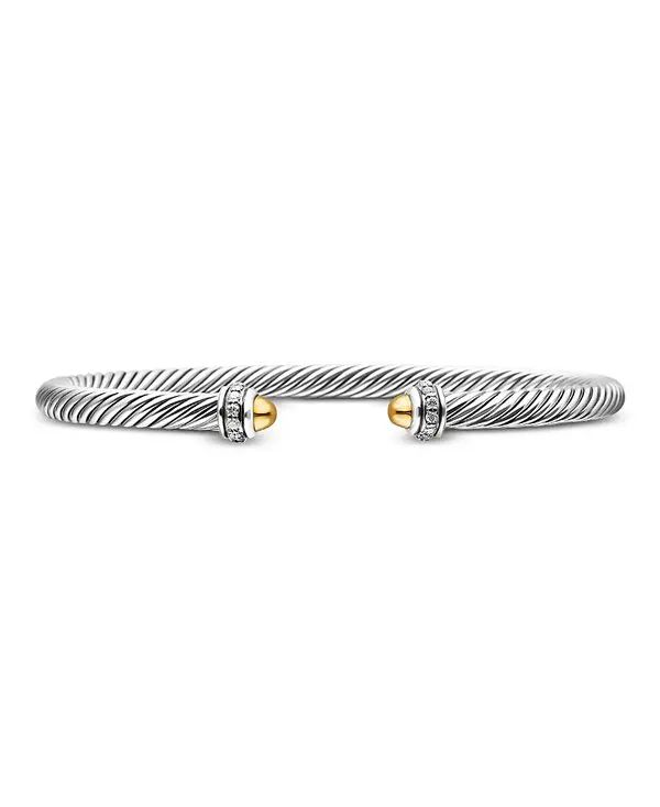 David Yurman Cable Classic Bracelet With Diamonds - Gold/silver