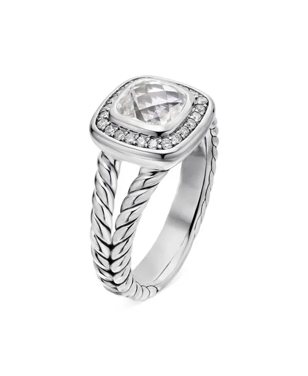 David Yurman Petite Albion Ring With Topaz And Diamond - White Topaz