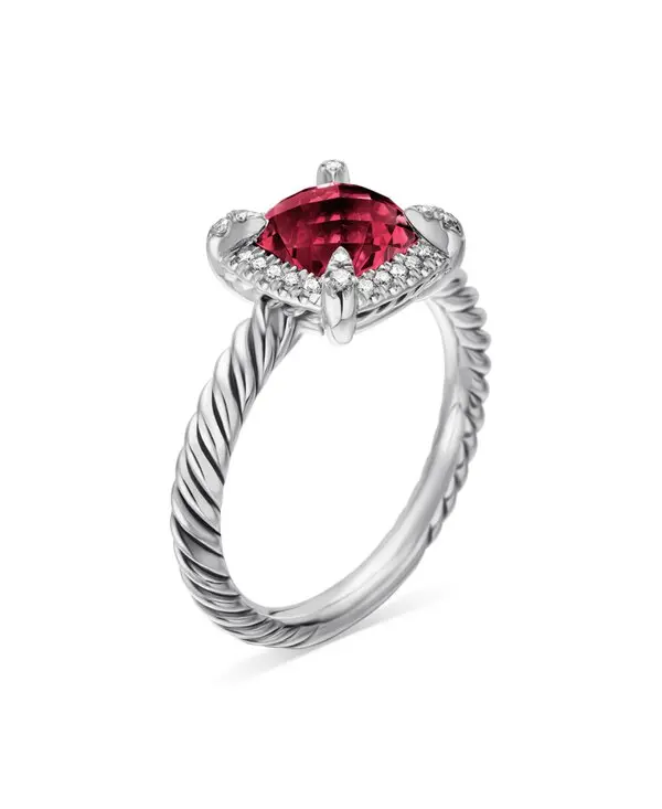 David Yurman Petite Chatelaine Ring With And Diamonds - Garnet