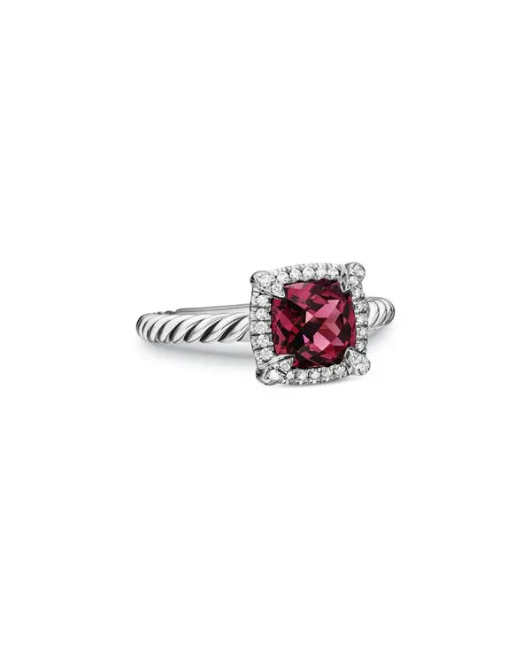 David Yurman Petite Chatelaine Ring With And Diamonds - Garnet