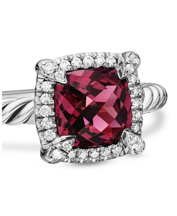 David Yurman Petite Chatelaine Ring With And Diamonds - Garnet