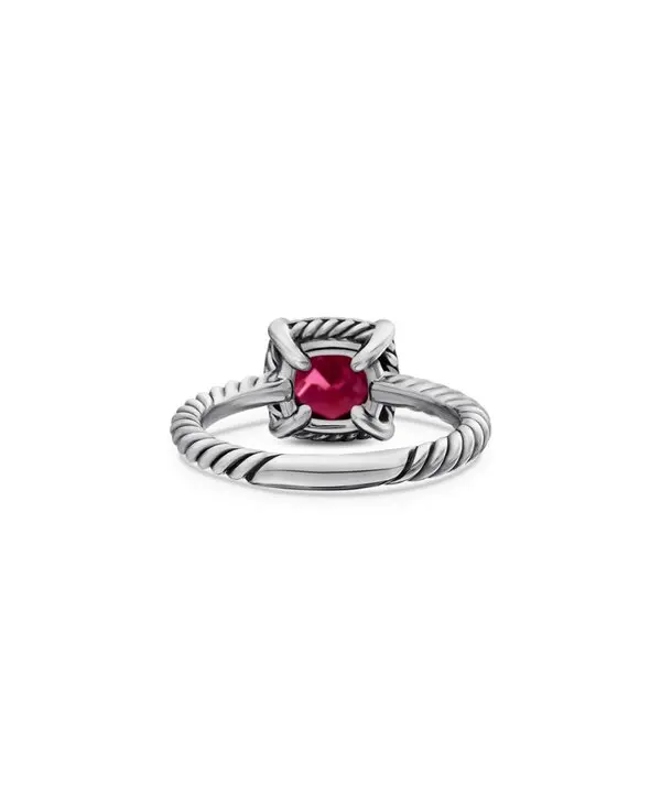 David Yurman Petite Chatelaine Ring With And Diamonds - Garnet
