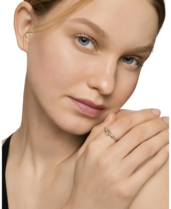 David Yurman Petite Buckle Ring - Silver/gold