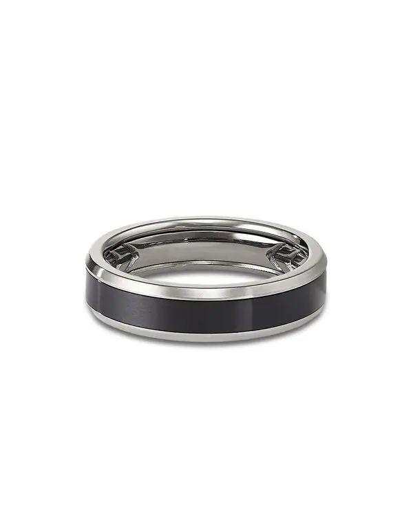 David Yurman Titanium 6mm Beveled Band - Black/gray