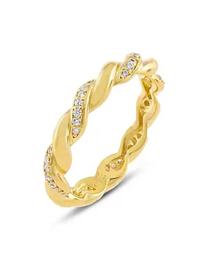 ADINA'S JEWELS Pave Crossover Ring