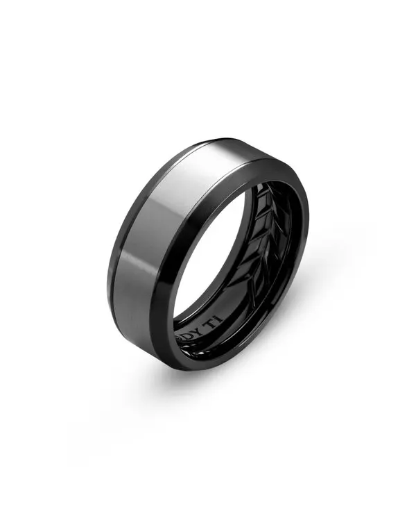 David Yurman Titanium Beveled Band Mm - Black/gray