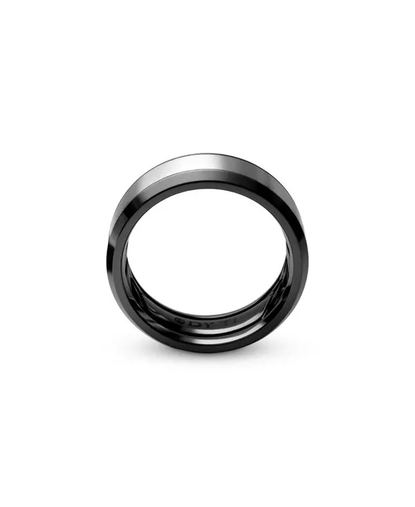 David Yurman Titanium Beveled Band Mm - Black/gray