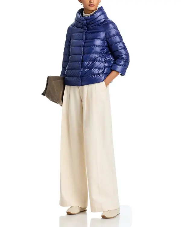 Herno Sofia Iconico Cropped Puffer Coat - Electric Blue
