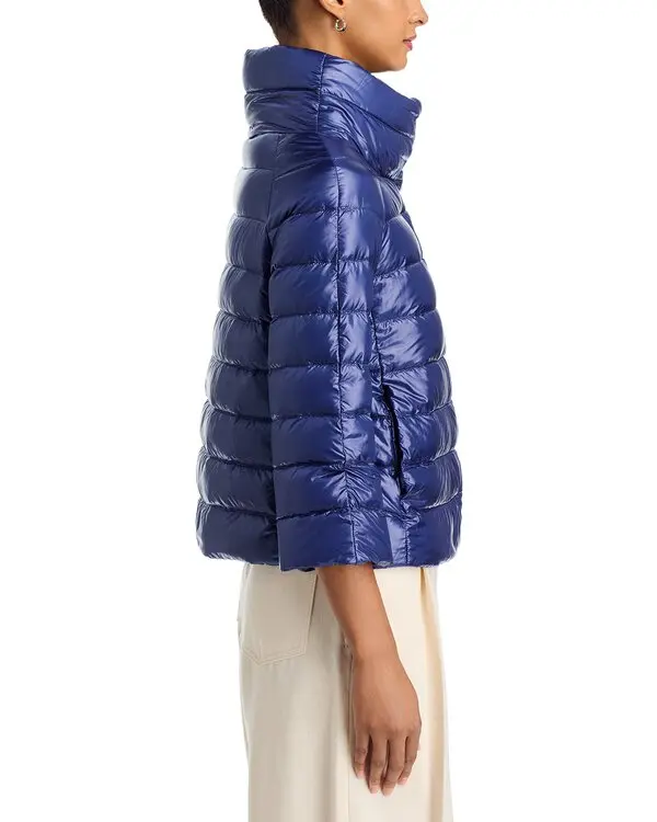 Herno Sofia Iconico Cropped Puffer Coat - Electric Blue