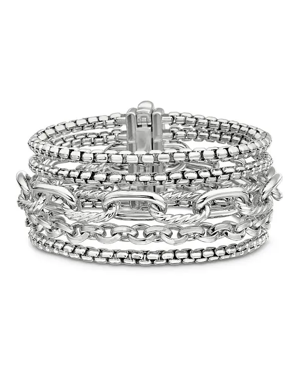 David Yurman Sterling Multi-row Chain Bracelet - Silver