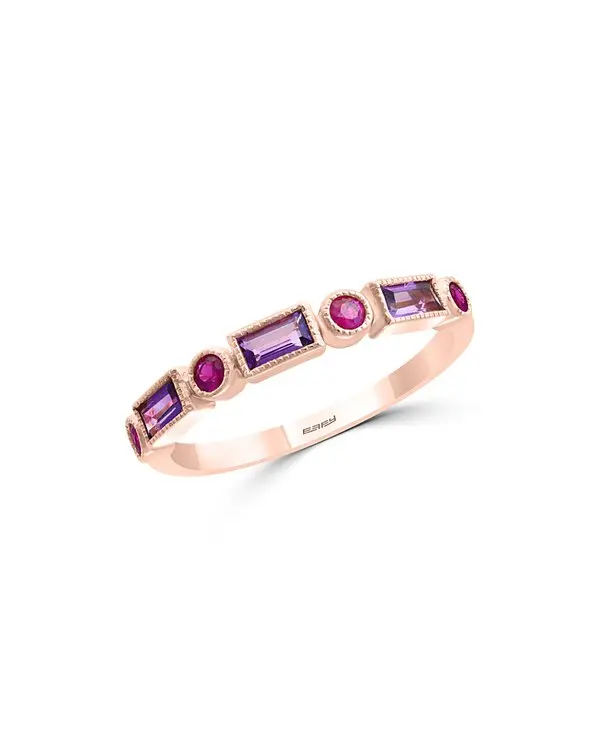 Bloomingdale'S 14k Rose Gold Amethyst & Ruby Ring - Multi/rose Gold