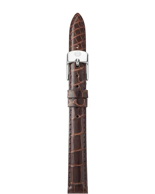 Michele Alligator Watch Strap - Chocolate Brown