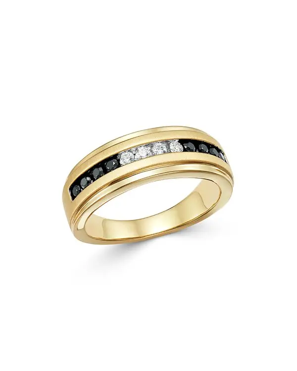 Bloomingdale'S Diamond Band In 14k Yellow Gold - Black/gold