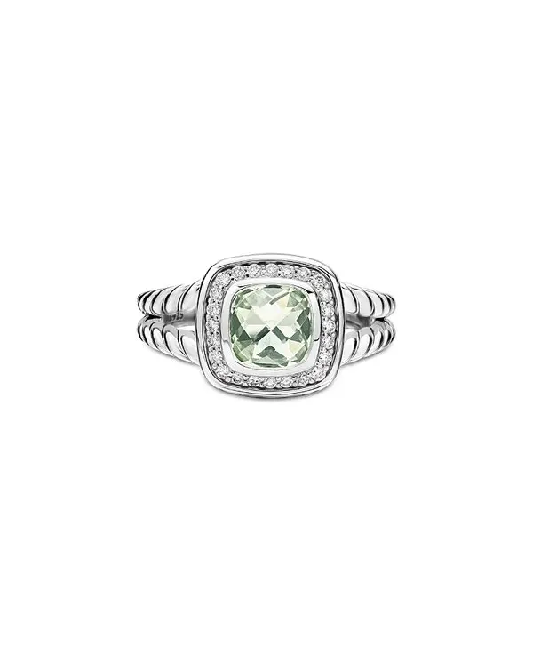 David Yurman Petite Albion Ring With And Diamonds - Prasiolite