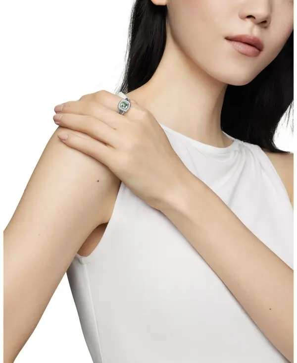 David Yurman Petite Albion Ring With And Diamonds - Prasiolite