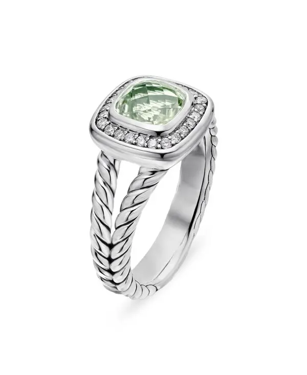 David Yurman Petite Albion Ring With And Diamonds - Prasiolite