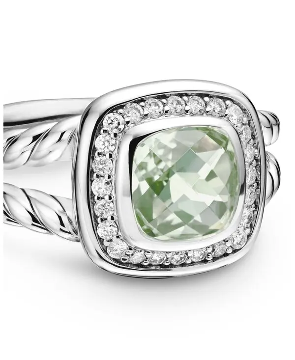 David Yurman Petite Albion Ring With And Diamonds - Prasiolite