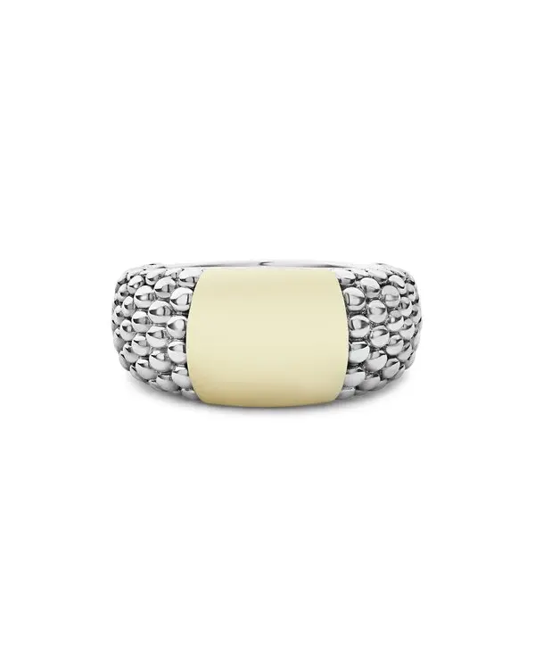 Lagos 18k Yellow Gold & Sterling Silver Bar Ring