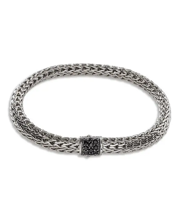 John Hardy Sterling Silver Bracelet With Black Sapphire - Black/silver