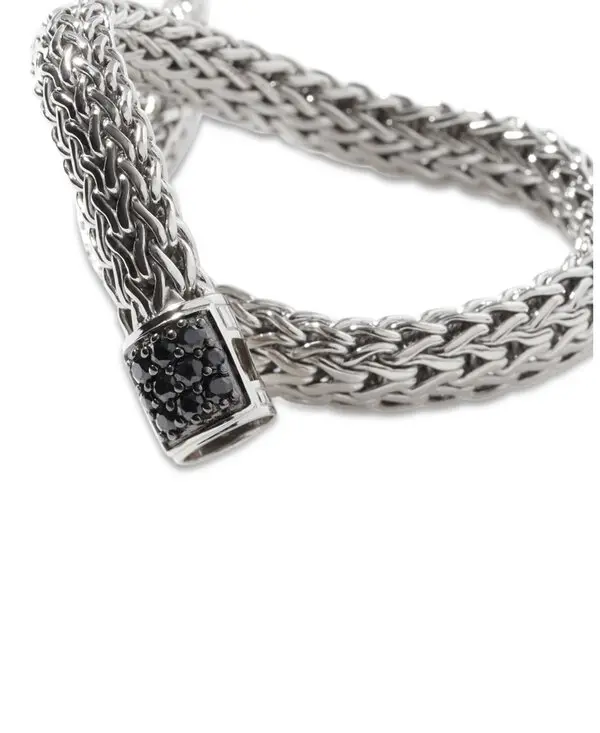 John Hardy Sterling Silver Bracelet With Black Sapphire - Black/silver